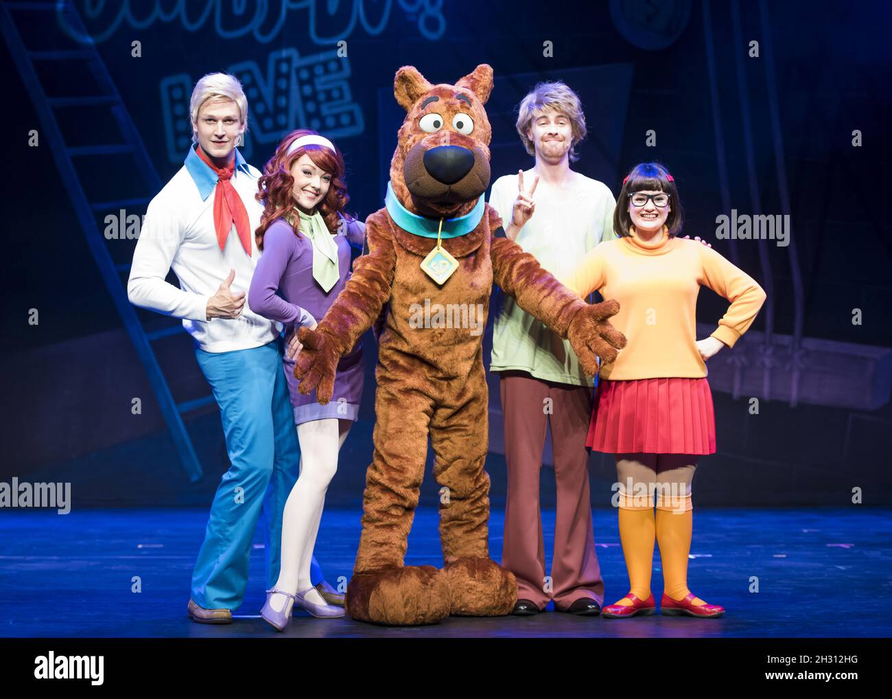 (L-R) Chris Warner Drake (Fred), Charlie Bull (Daphne), Joe Goldie ...