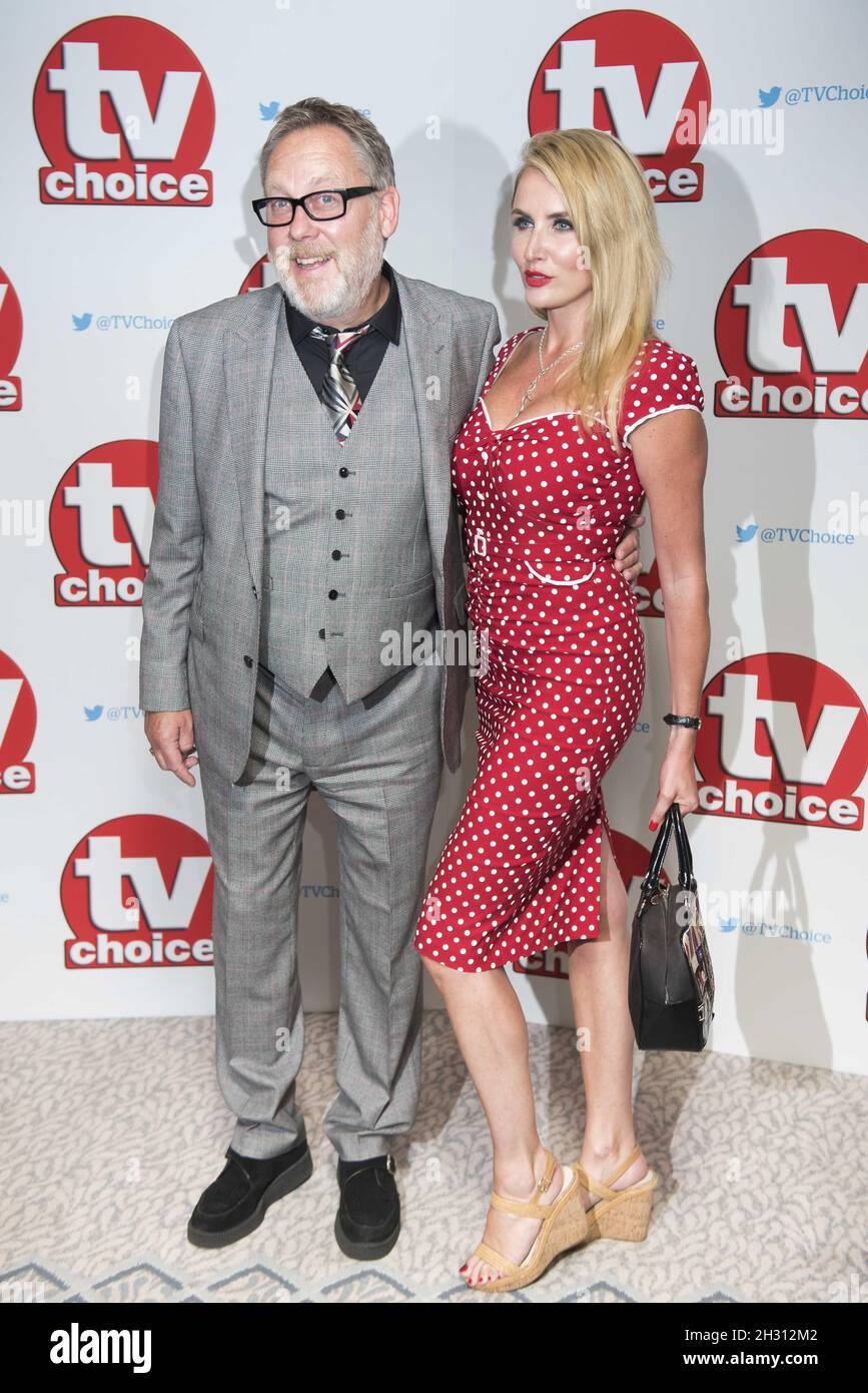 Vic Reeves and wife Nancy Sorrell arrive at the TV Choice Awards 2016 ...