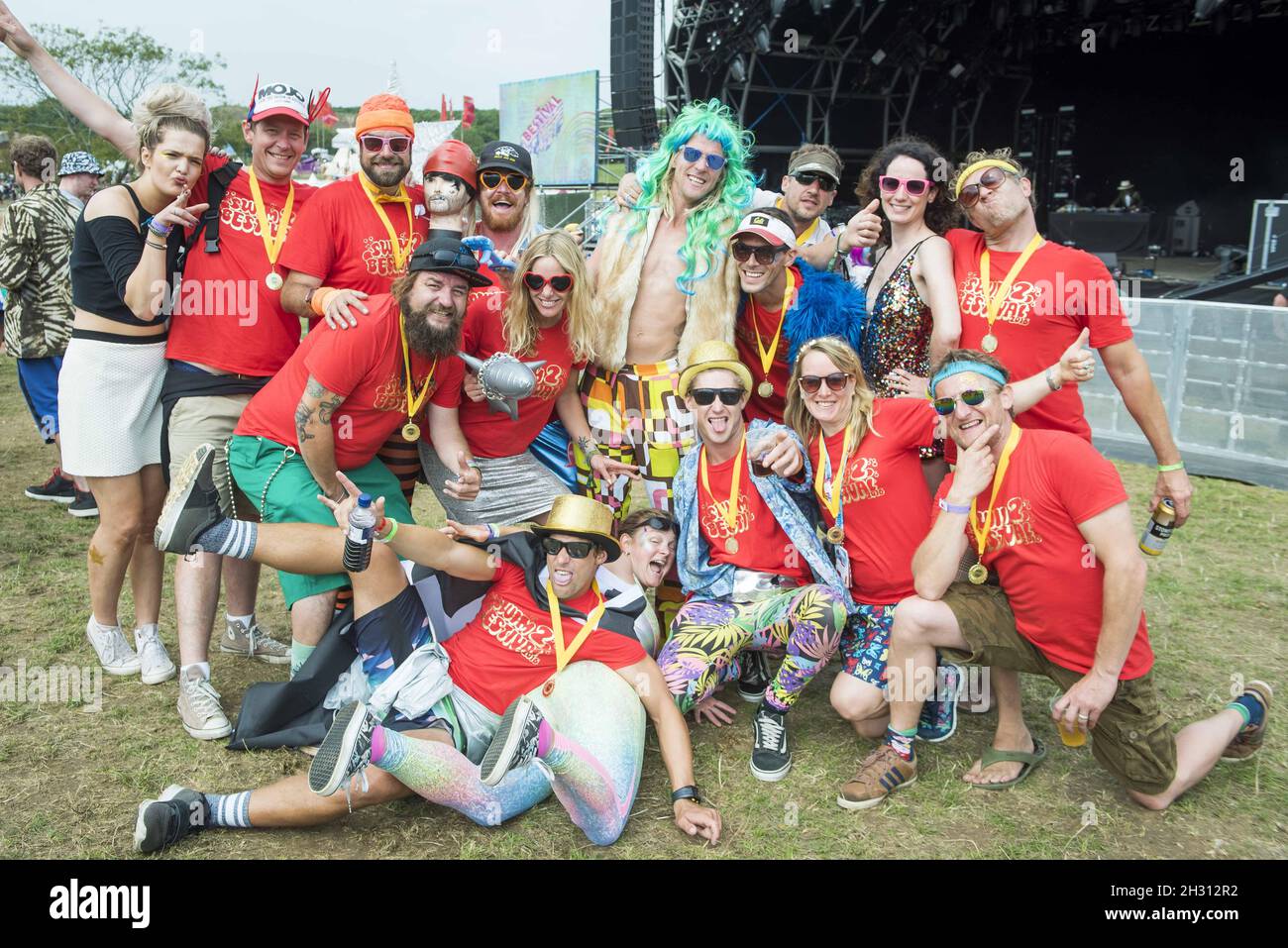 Festival Swimmers arrive on day 2 of Bestival 2016, Robin Hill Country ...