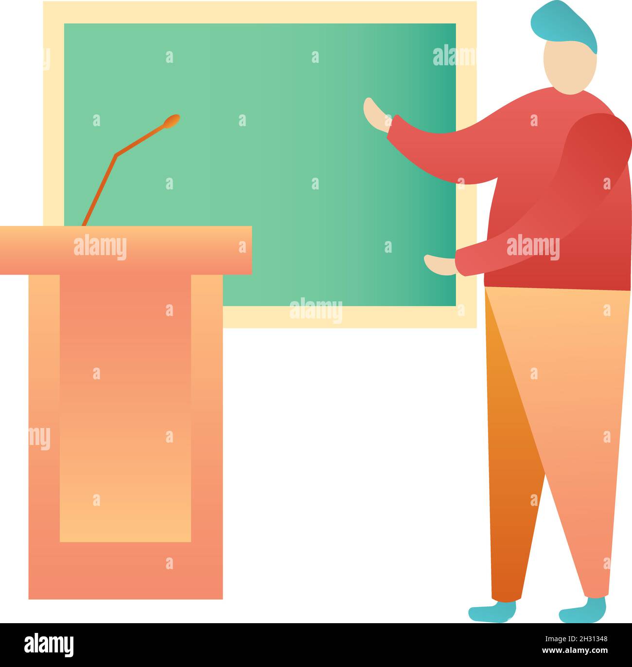 Professor teacher lectern at tribune vector icon Stock Vector Image ...