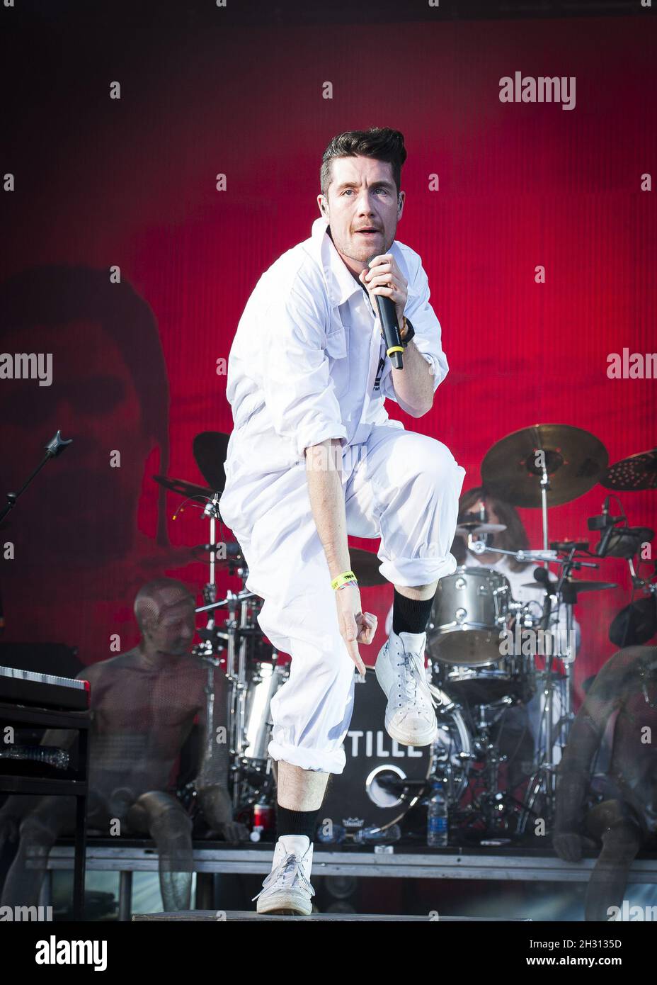 Dan Smith from Bastille performs live on day 4 of Bestival 2016, Robin ...