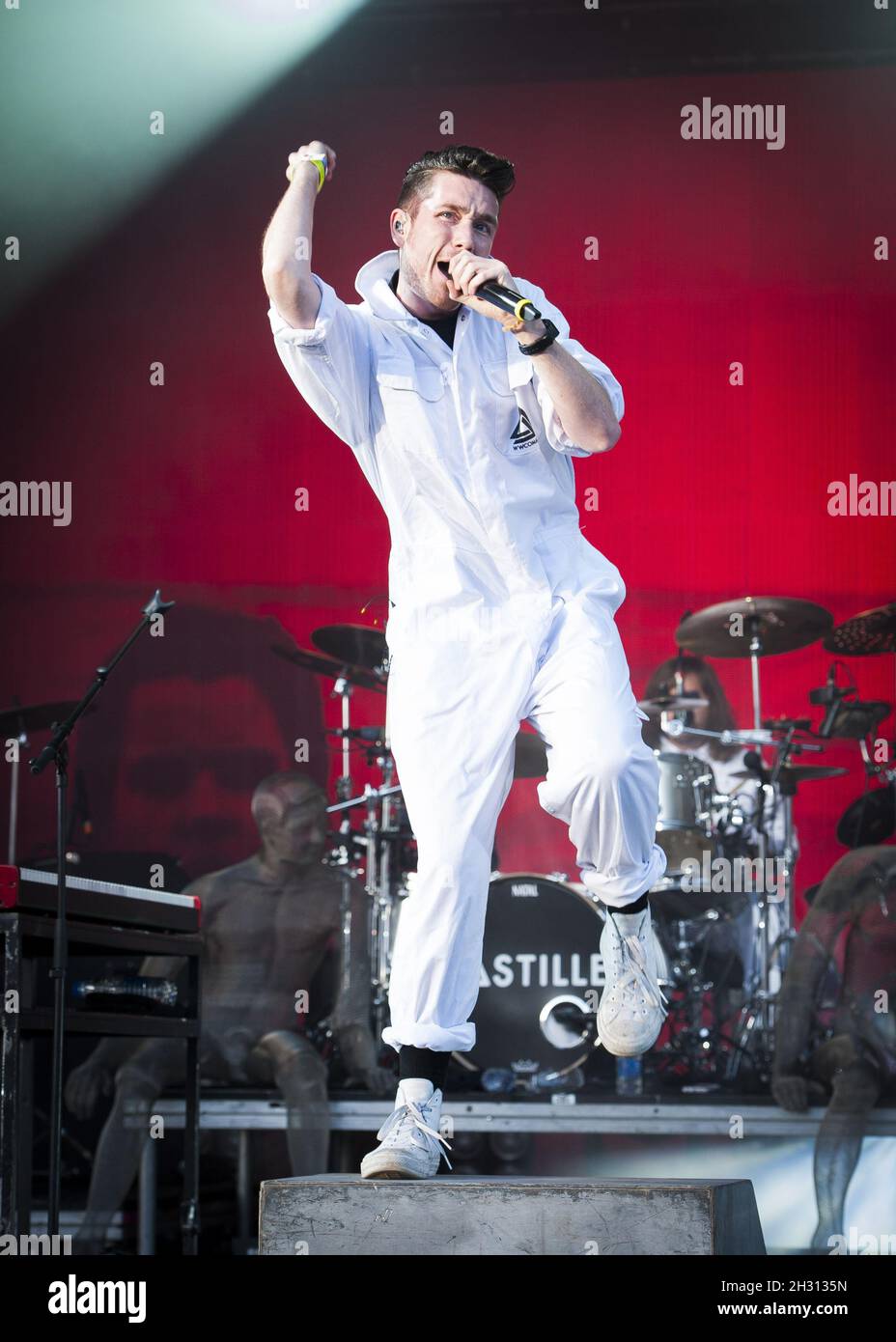 Dan Smith from Bastille performs live on day 4 of Bestival 2016, Robin ...