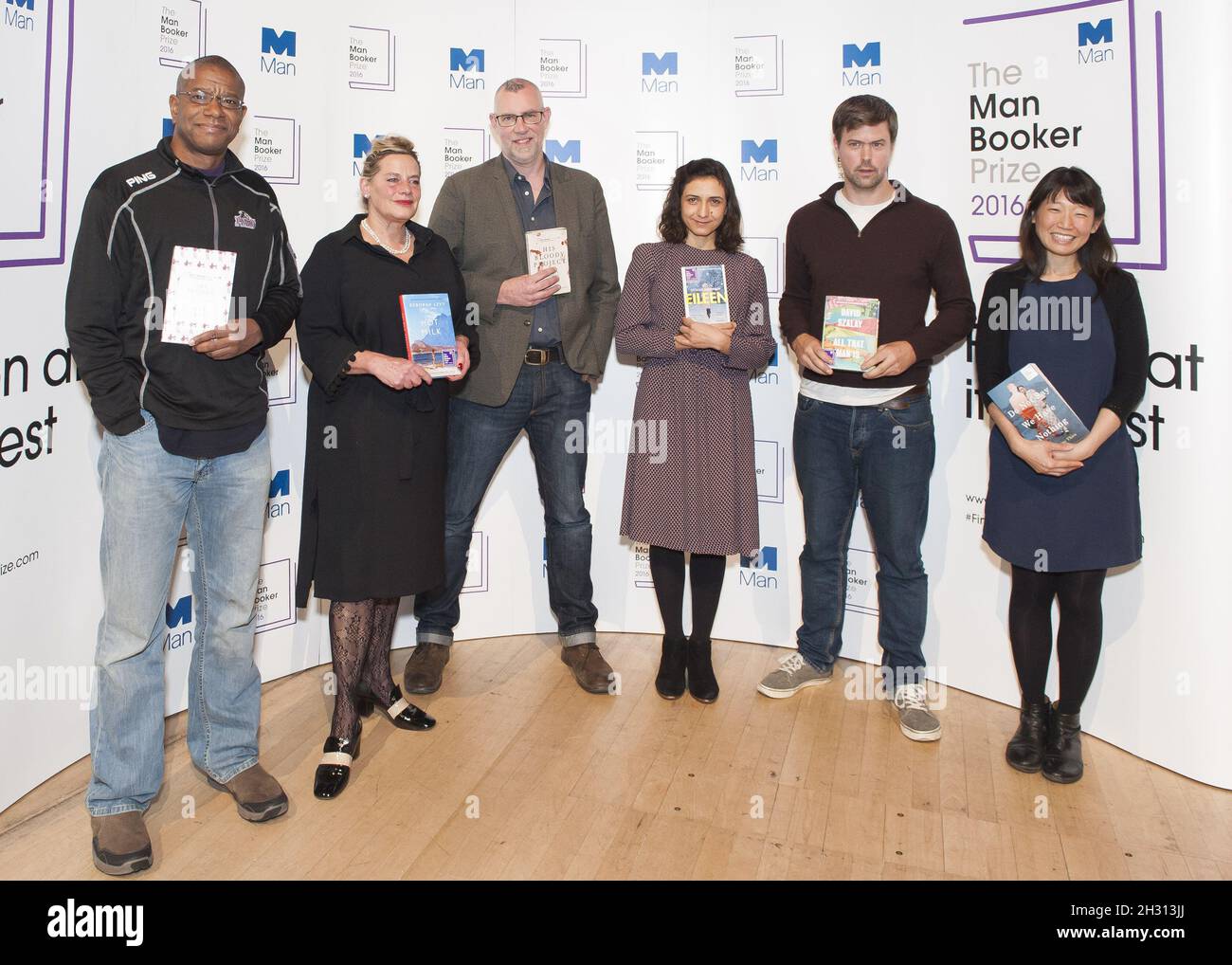 Shortlisted Authors (L-R) Paul Beatty, Deborah Levy, Graeme Macrae ...