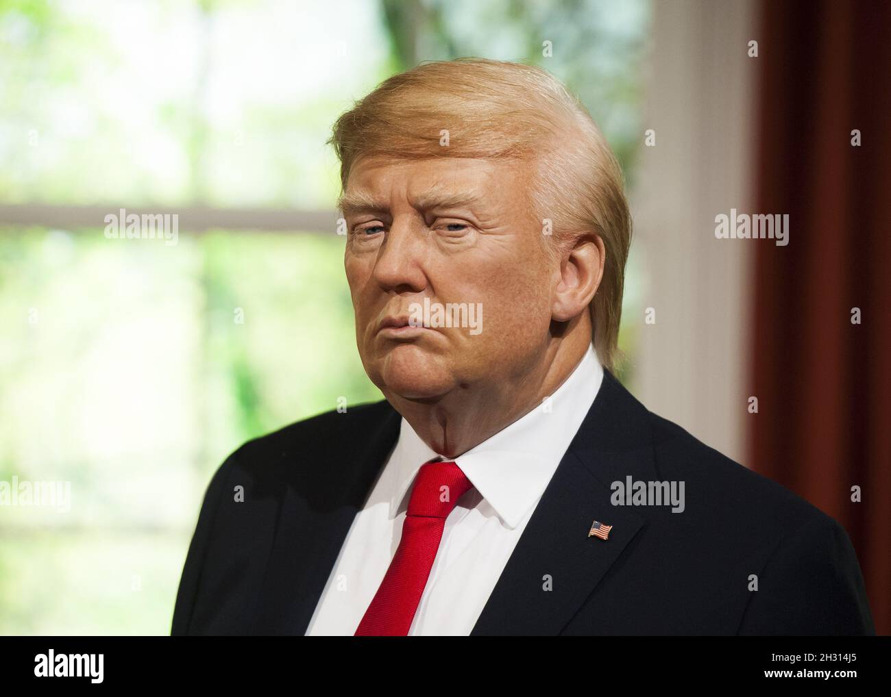 Donald Trump wax figure reveal at Madam Tussauds, London. Photo date ...