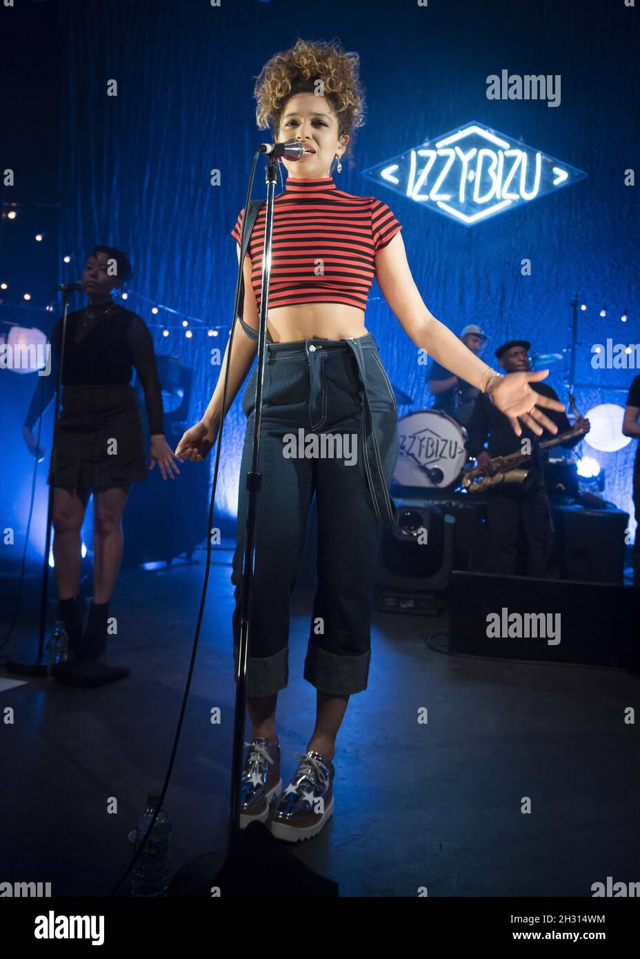Izzy Bizu performs live on stage at the O2 Shepherd's Bush Empire ...