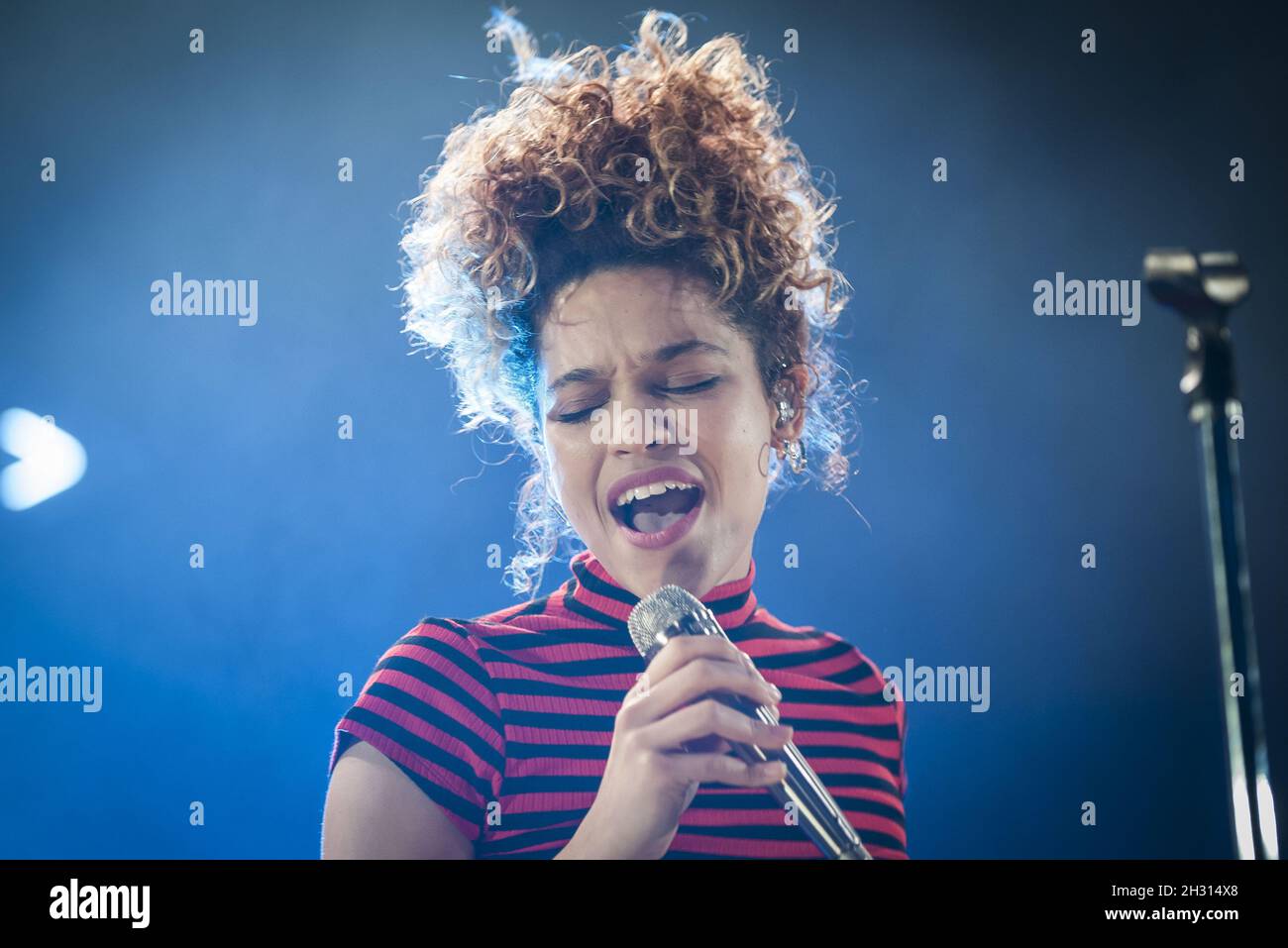 Izzy Bizu performs live on stage at the O2 Shepherd's Bush Empire ...