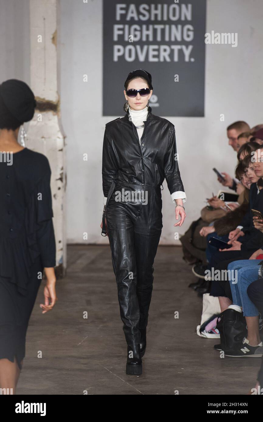A Model walks the catwalk at Oxfam's Fashion Fighting Poverty catwalk ...