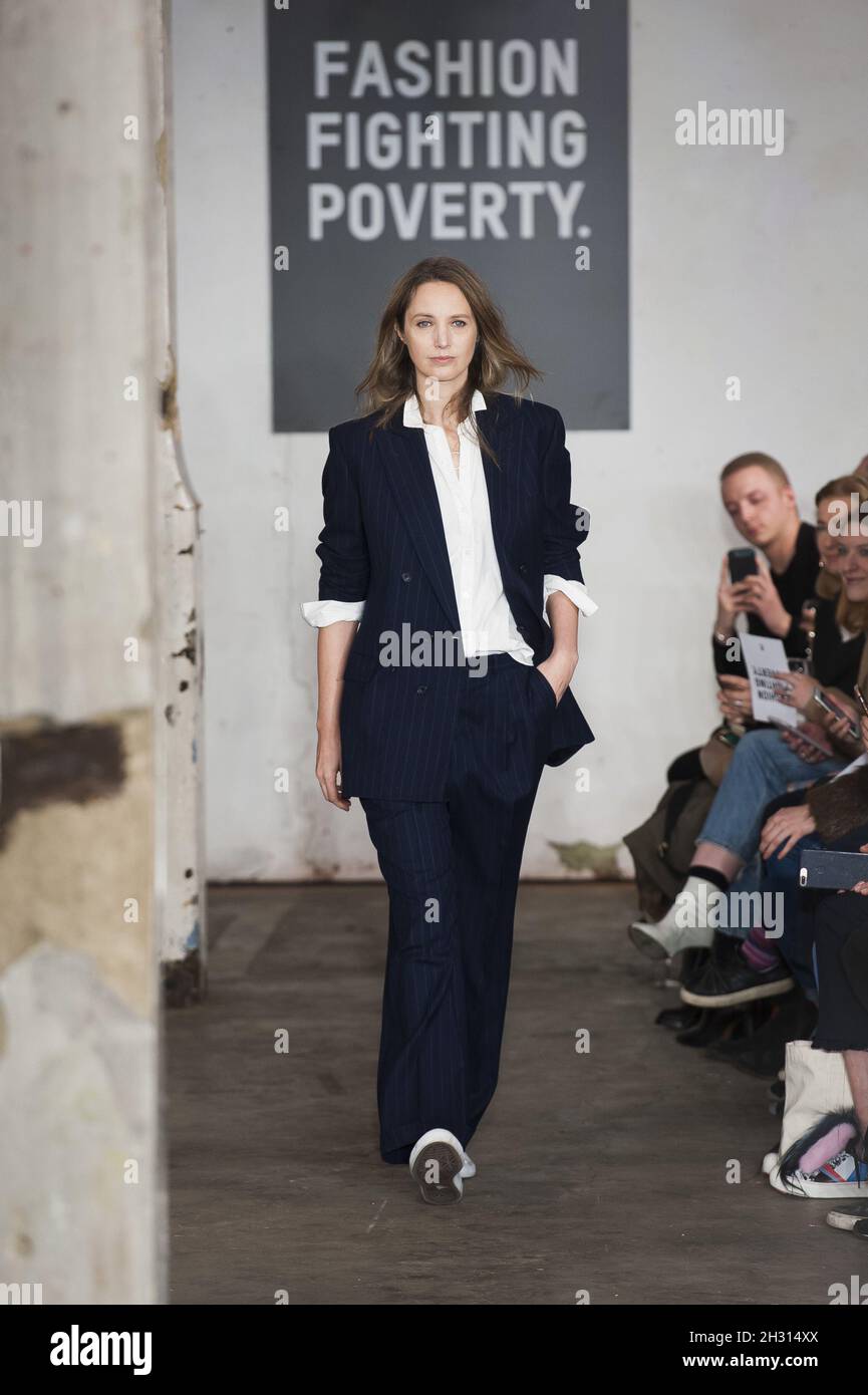 A Model walks the catwalk at Oxfam's Fashion Fighting Poverty catwalk ...