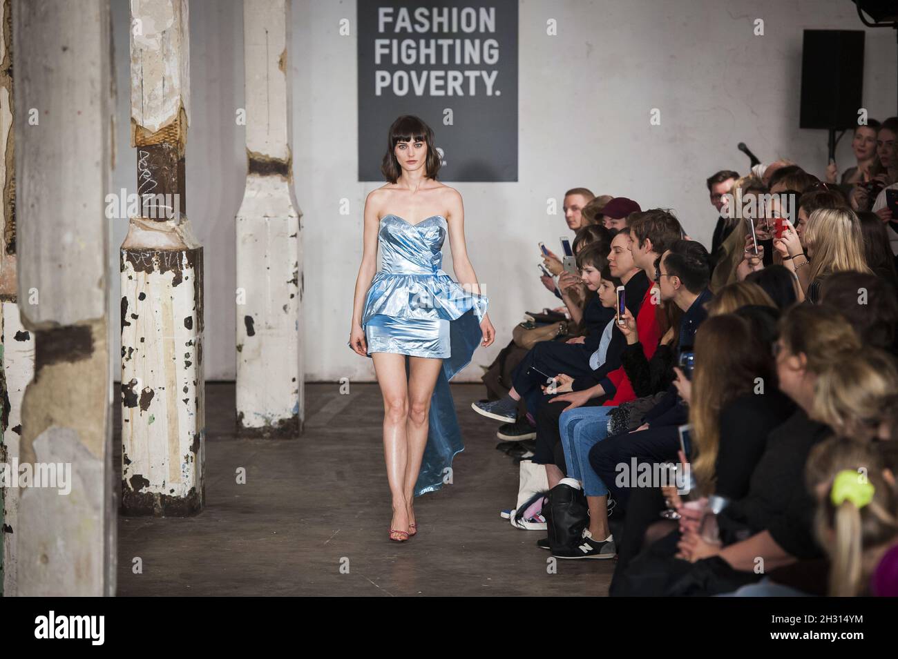 A Model walks the catwalk at Oxfam's Fashion Fighting Poverty catwalk ...