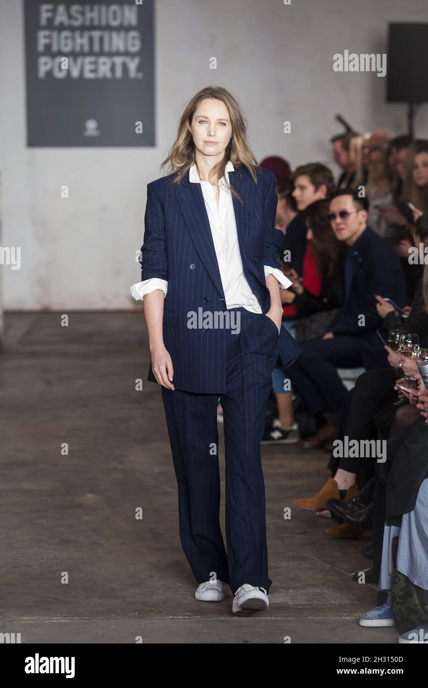 A Model walks the catwalk at Oxfam's Fashion Fighting Poverty catwalk ...