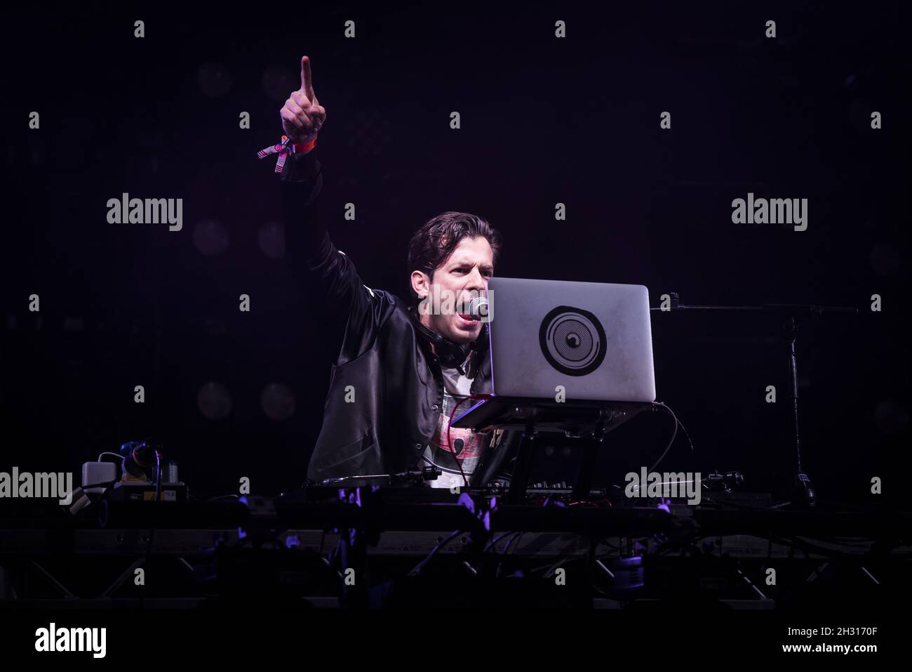 Mark Ronson DJ set on stage at Lulworth Castle - Wareham. Picture date ...