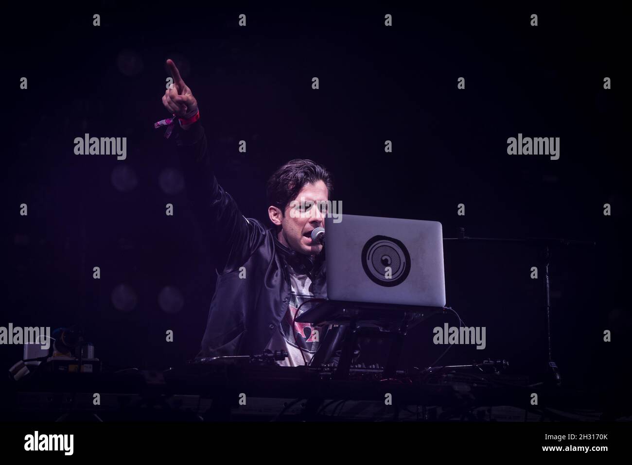Mark Ronson DJ set on stage at Lulworth Castle - Wareham. Picture date ...
