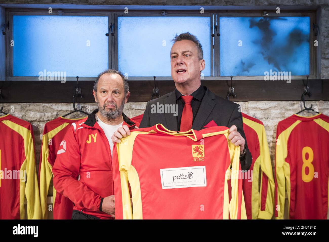 John Bowler and Stephen Tompkinson on stage during The Red Lion ...