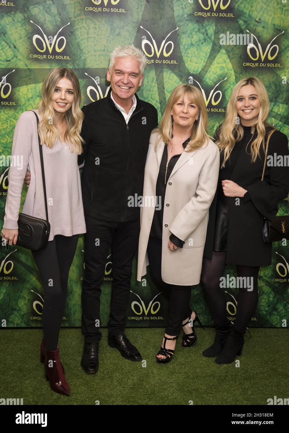 Phillip Schofield and wife Stephanie with their daughters arrive at the ...