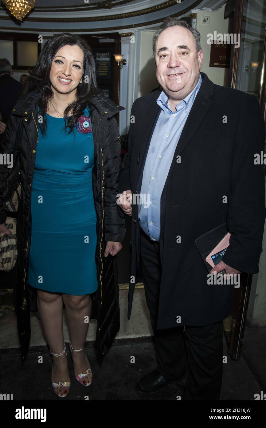 Alex Salmond and Ms Tasmina Ahmed-Sheikh attend the Beginning press ...