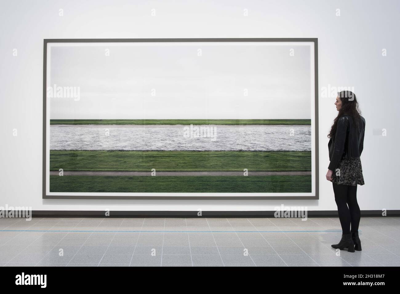 Rhine II by Andreas Gursky on display at the Andreas Gursky ...