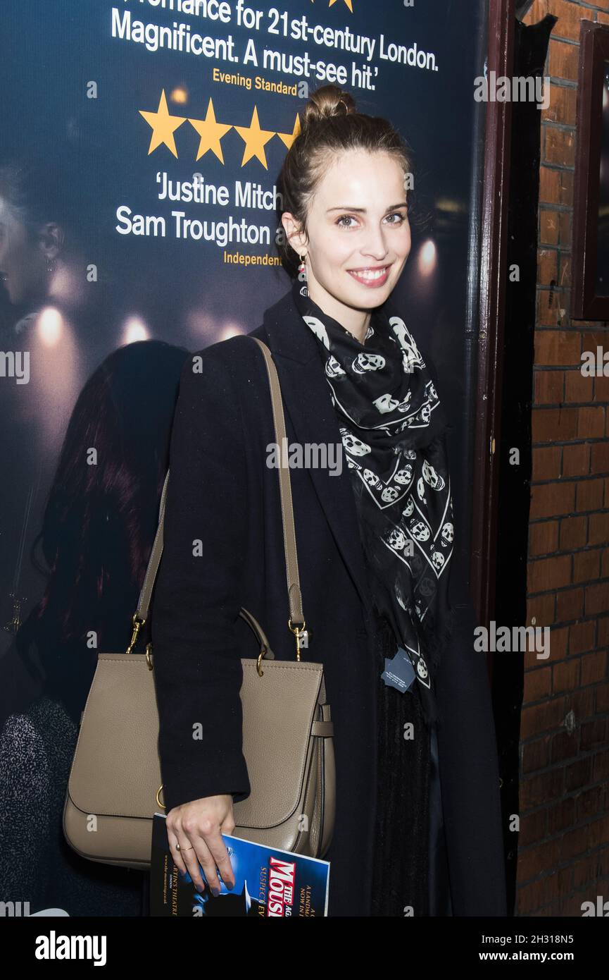 Heida Reed attends the Beginning press night at the Ambassadors Theatre ...