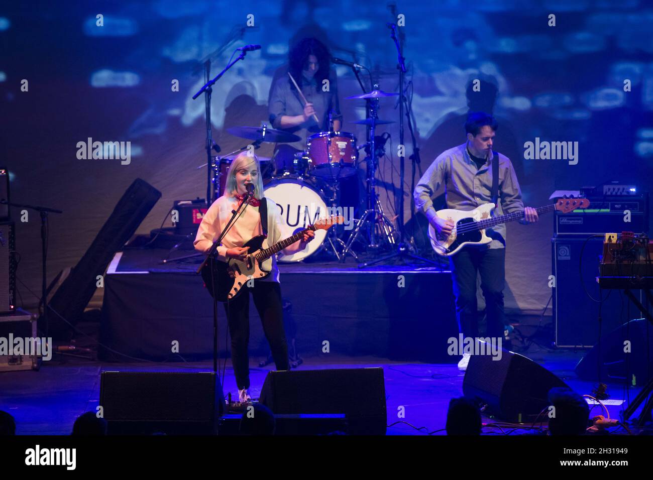 Molly Rankin, Sheridan Riley (drummer) and Brian Murphy of Alvvays ...