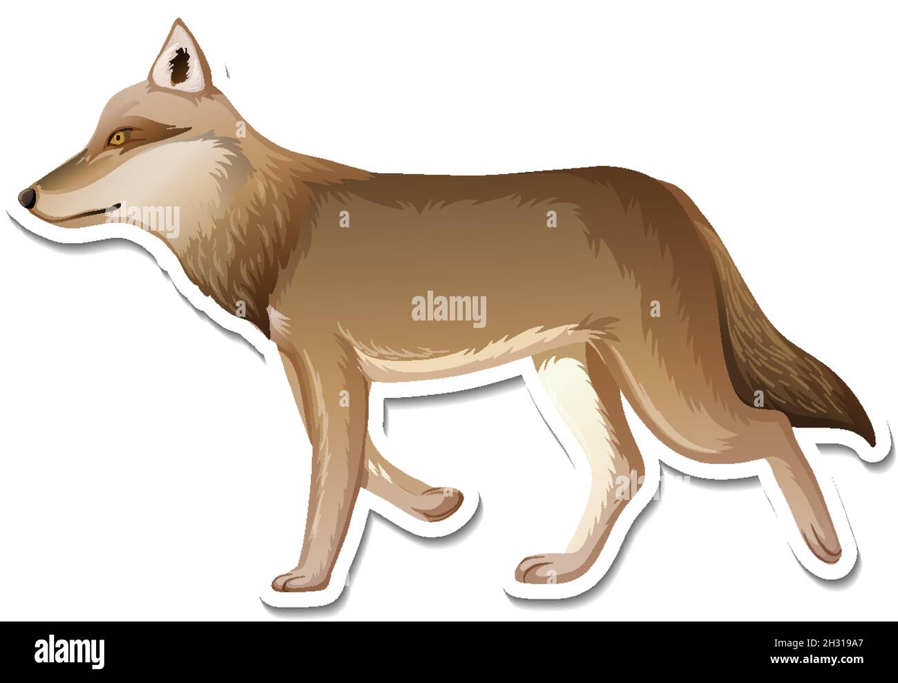 A sticker template of fox cartoon character illustration Stock Vector ...