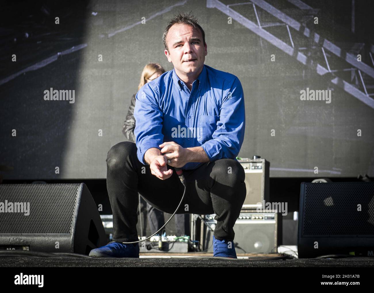 Samuel T Herring from Future Islands performs live on day 9 of All ...