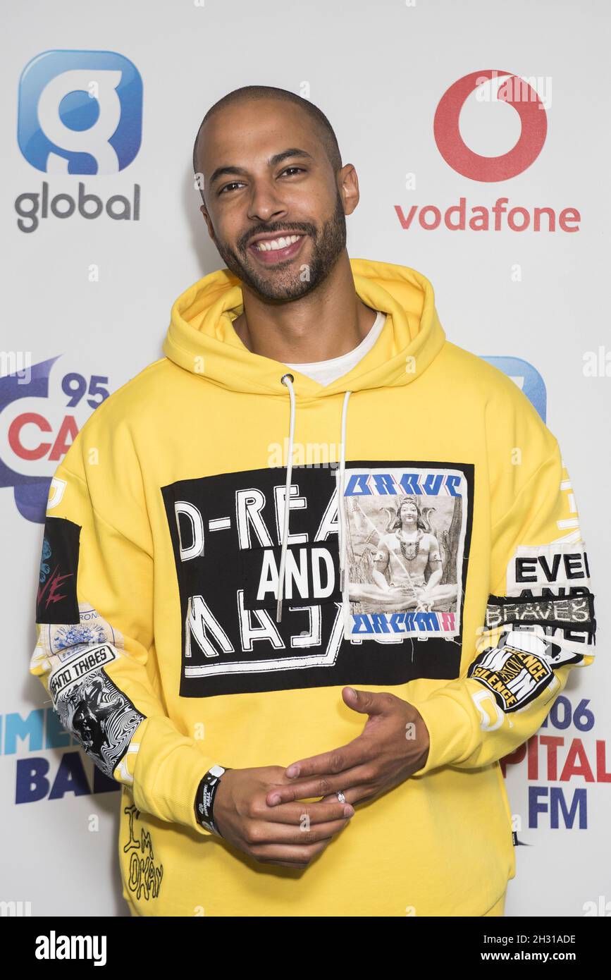 Marvin Humes on the red carpet of the media run at Capital's Summertime ...