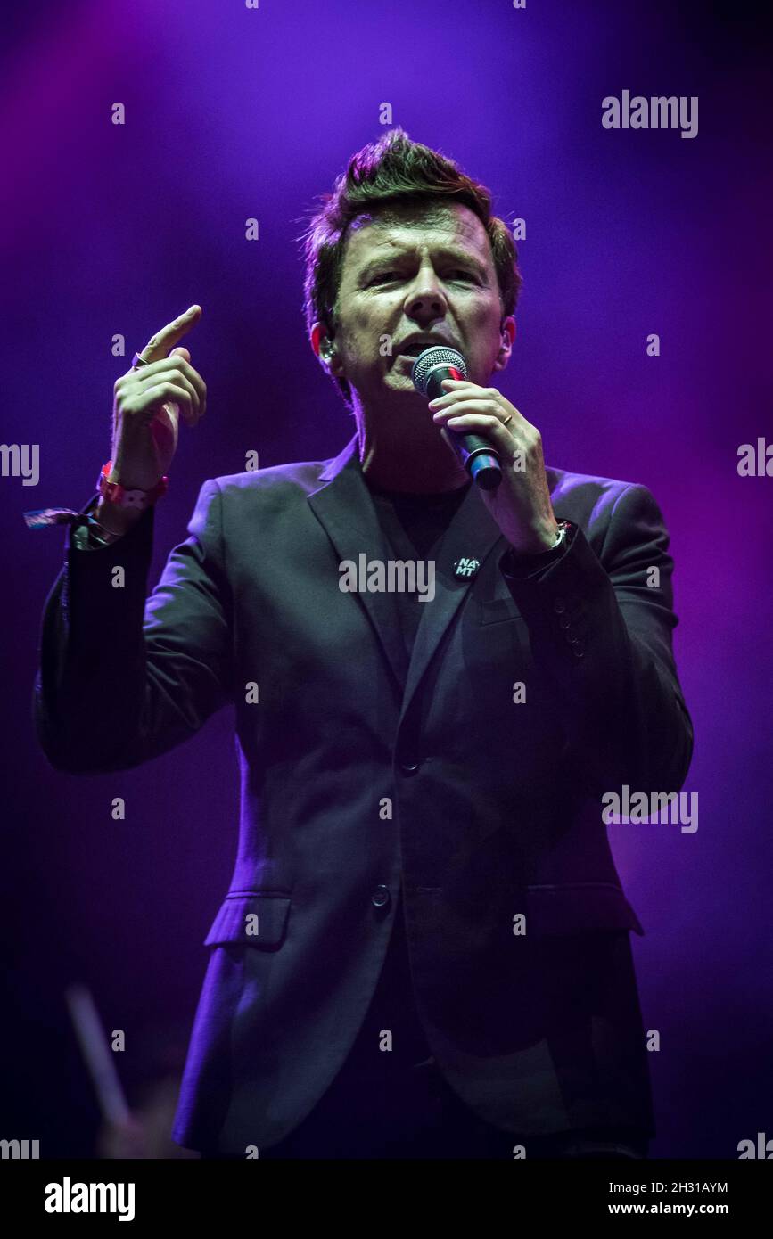 Rick Astley performs on stage at Camp Bestival 2018, Lulworth Castle ...