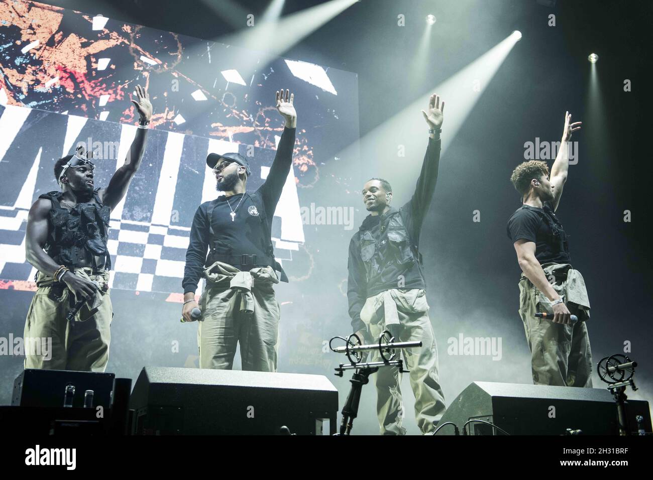 Rak-Su performs live on stage at the Kiss Haunted House Party at the ...
