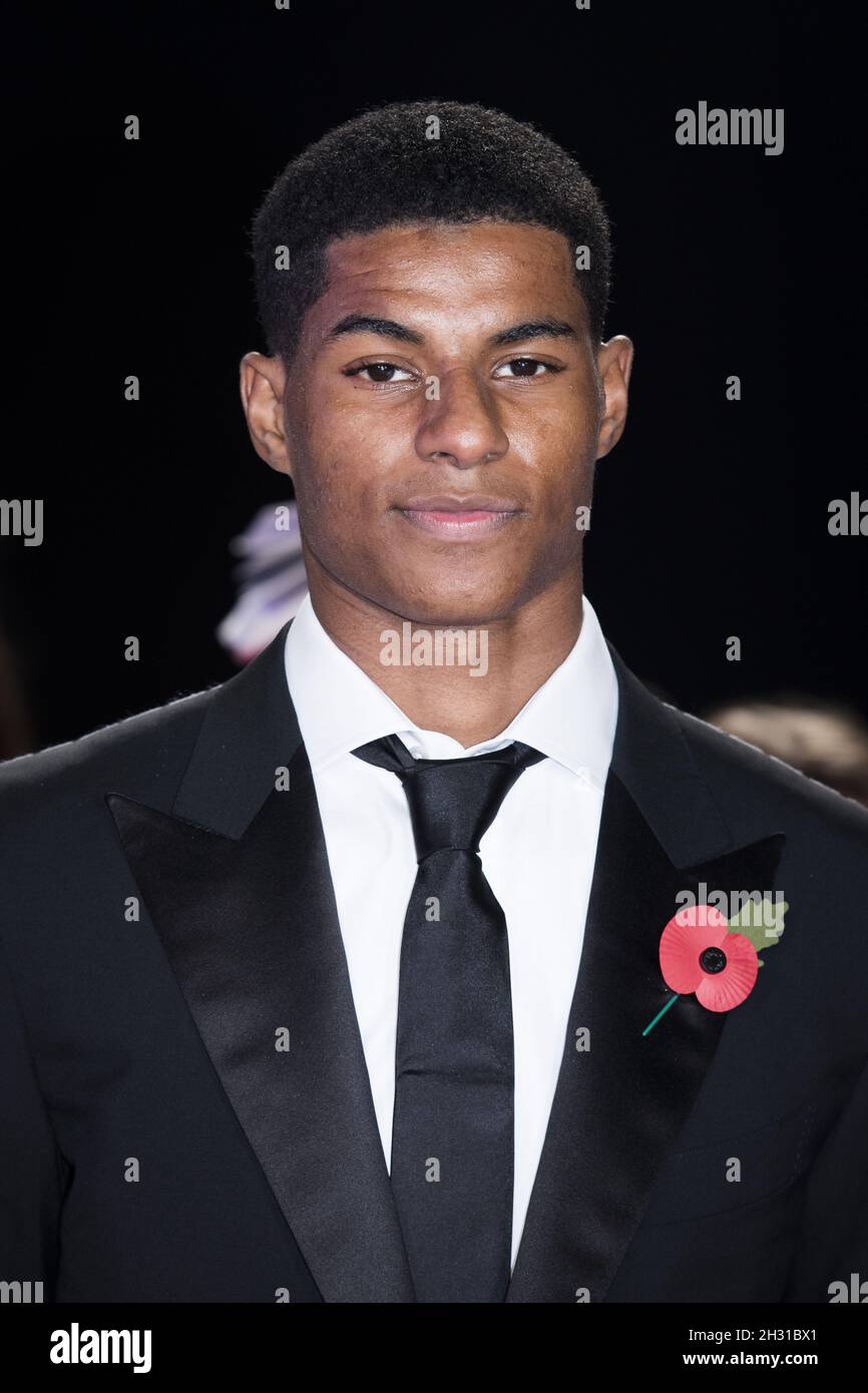 Marcus Rashford arrives at the Daily Mirror Pride of Britain Awards ...
