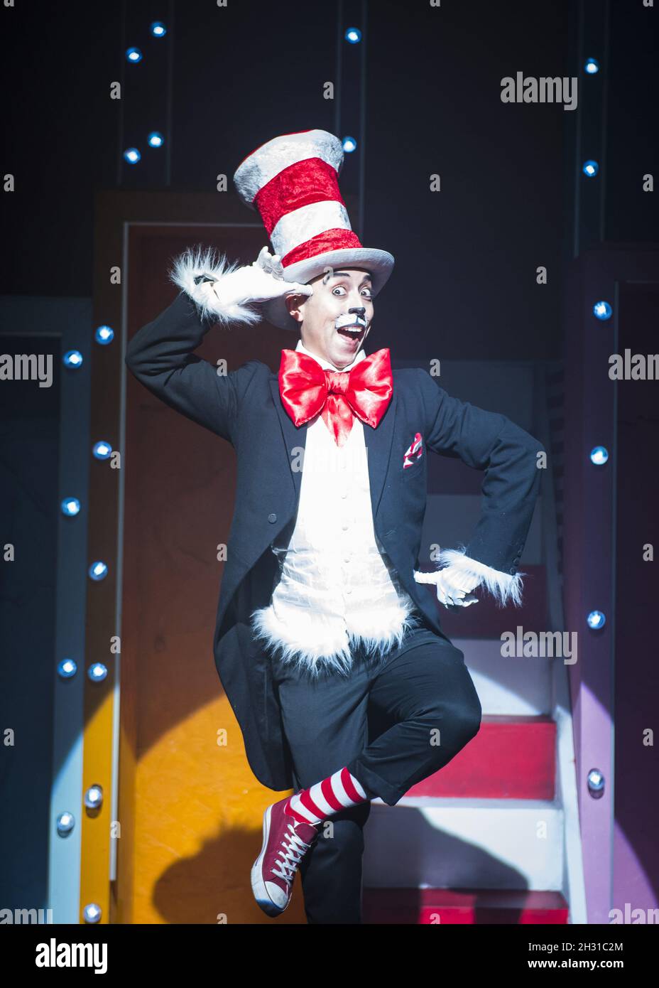 Marc Pickering as Cat in The Hat on stage during the Suessical The ...