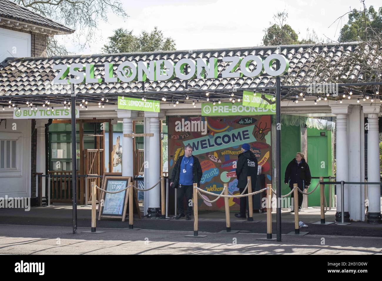 ZSL London Zoo entrance showing an enormous drop in visitors due to the ...
