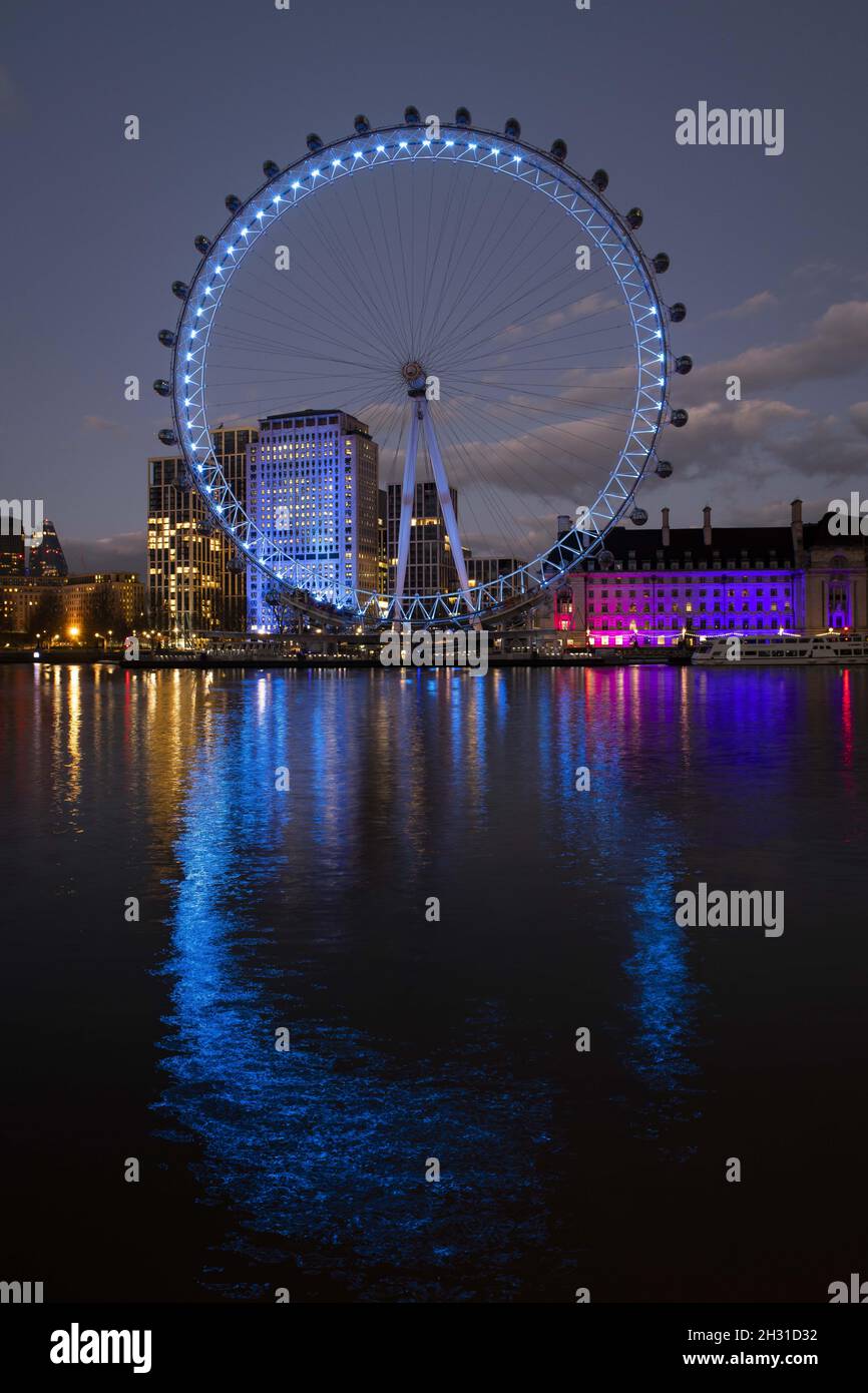 London Eye is illuminated blue in recognition and appreciation of the ...