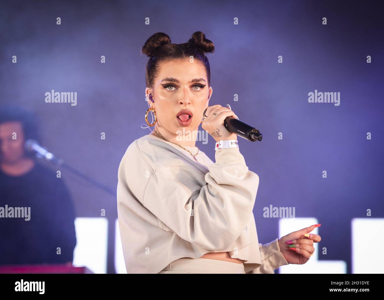 Mae Muller performs live on the Big Top stage at Camp Bestival 2021 at ...
