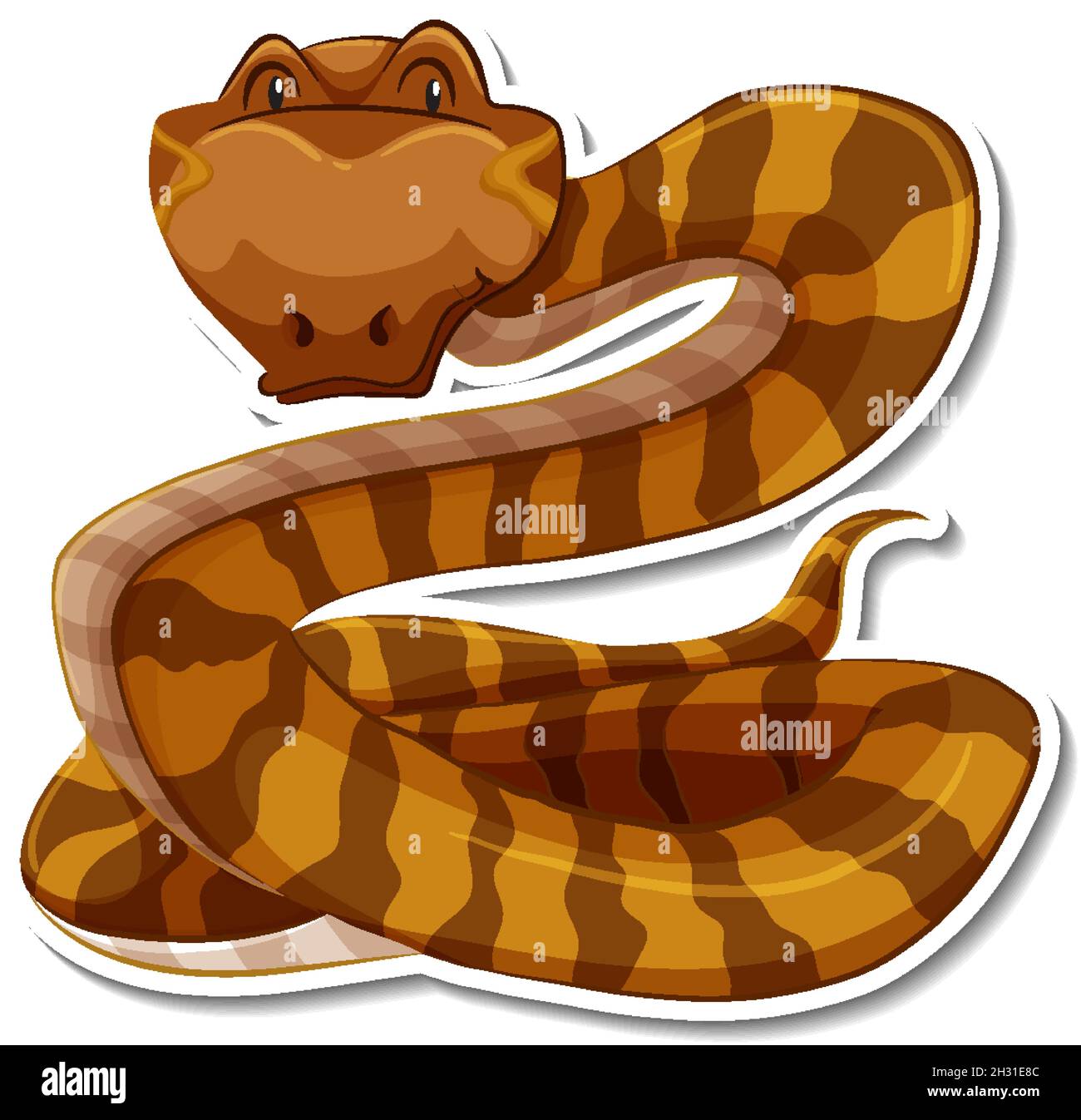 Snake cartoon character on white background illustration Stock Vector ...