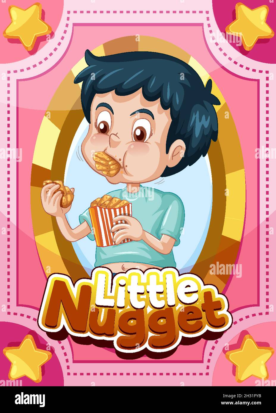 Character game card with word Little Nugget illustration Stock Vector ...