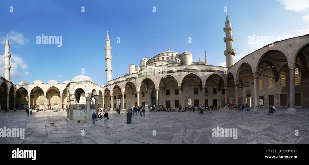 Panoramic view of the Blue Mosque in Istanbul, Turkey Stock Photo - Alamy