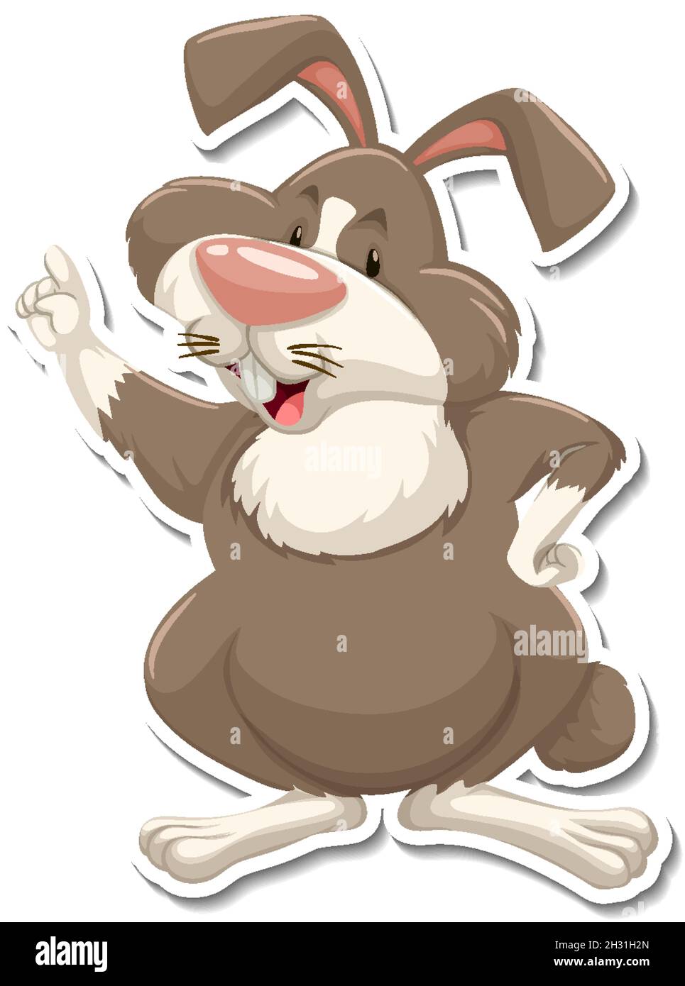 Rabbit cartoon character on white background illustration Stock Vector ...