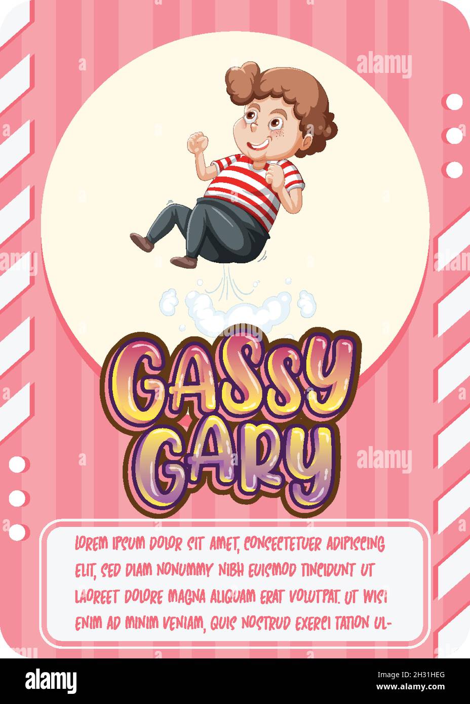 Character game card template with word Gassy Gary illustration Stock ...