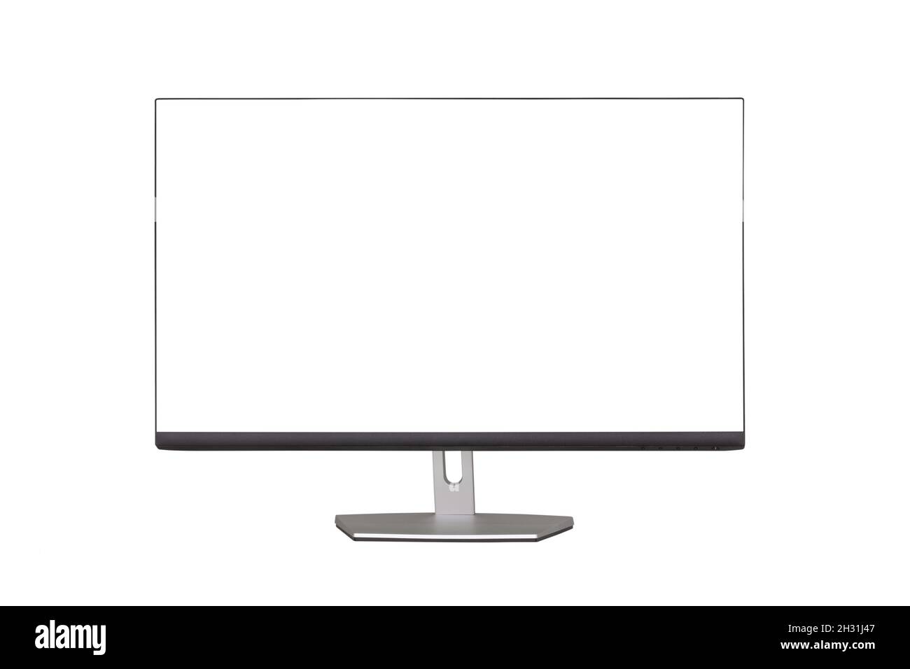 mock up computer monitor with a white screen isolated on a white ...