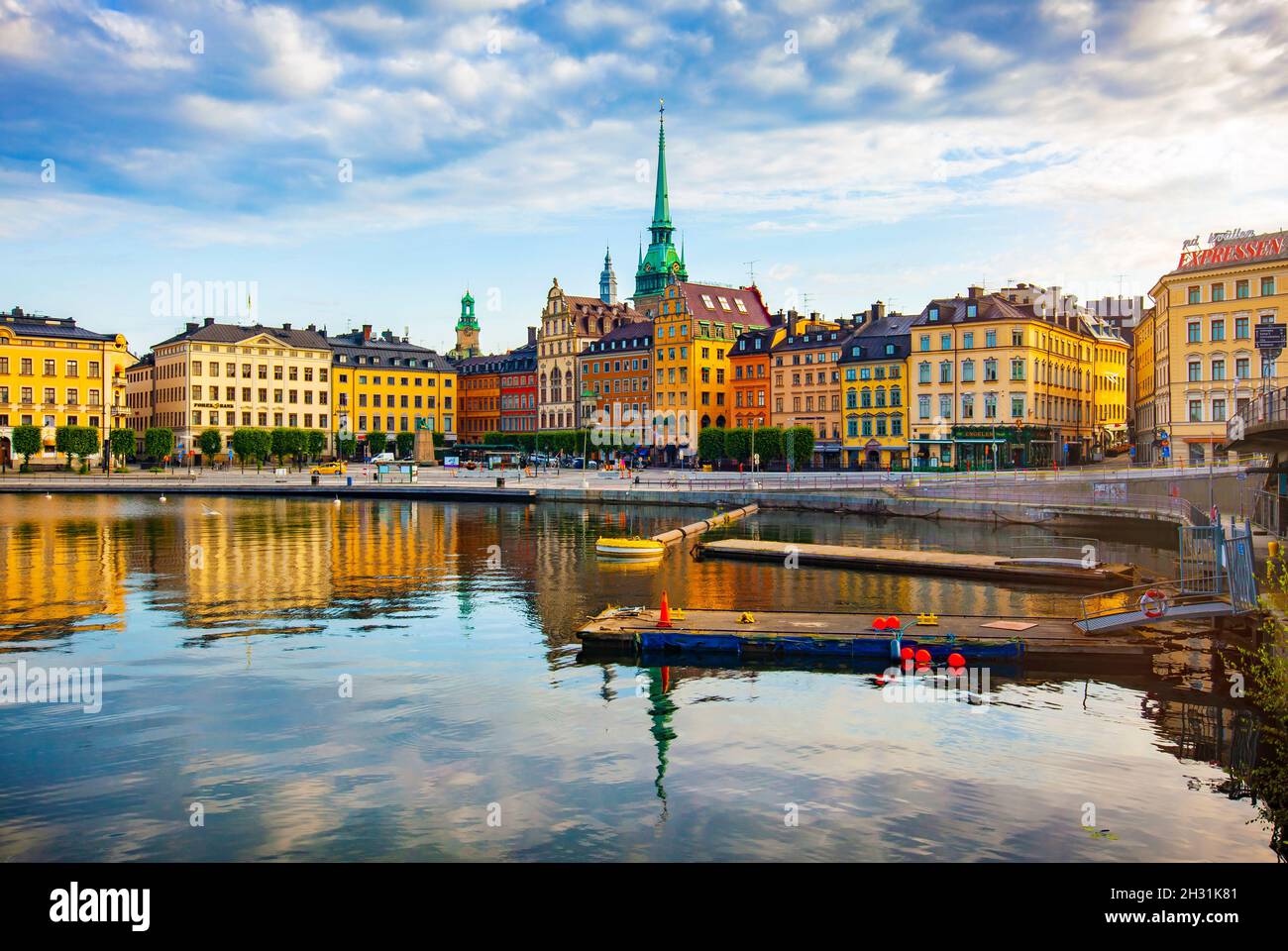 Cityscape of Gamla Stan city district in central Stockholm, Sweden ...