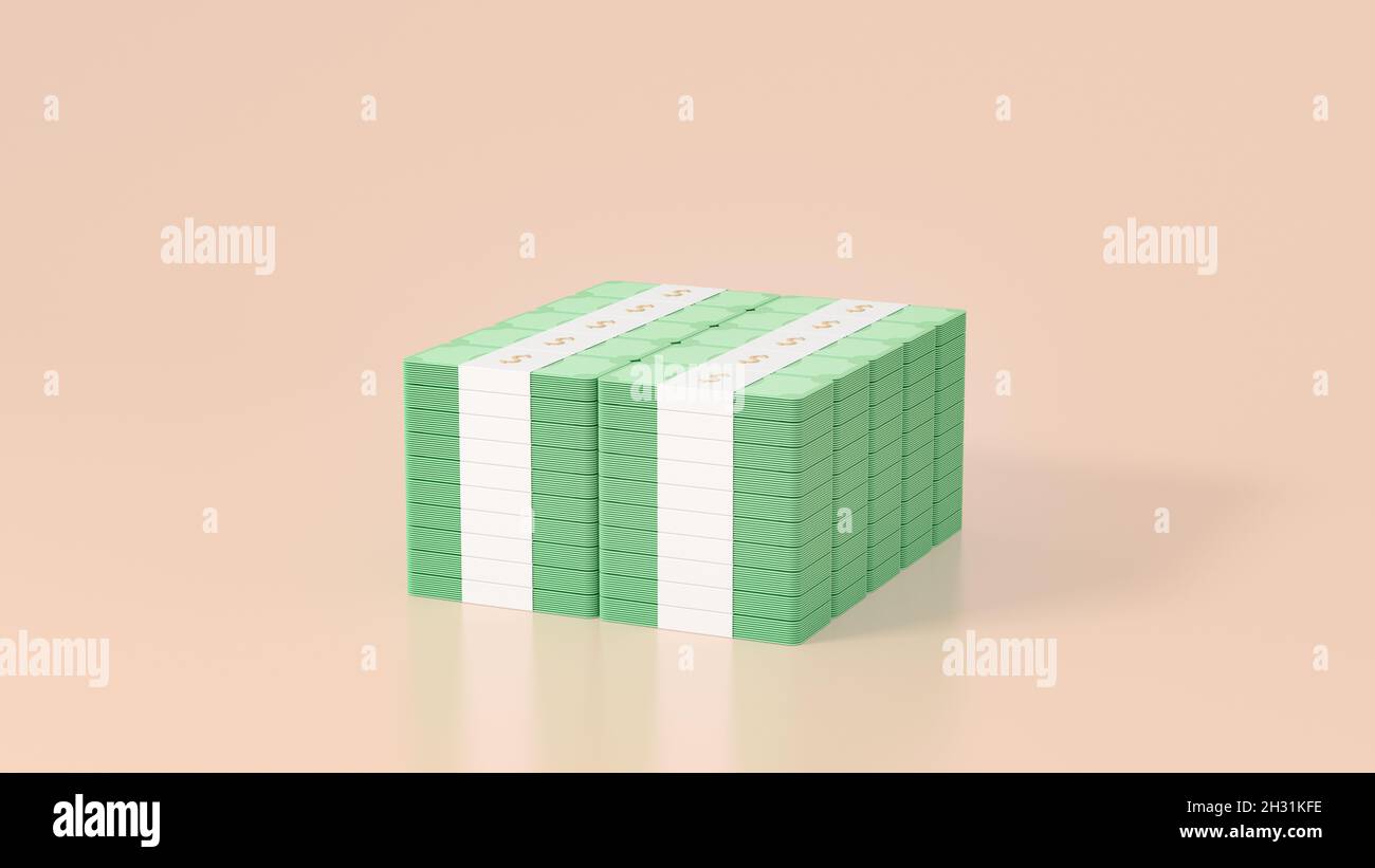 Bundles cash of beige background. One million money. Bundles cash Stock ...