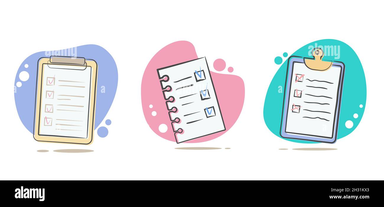 Checklist doodle vector illustration. Hand drawn sketch style Stock ...