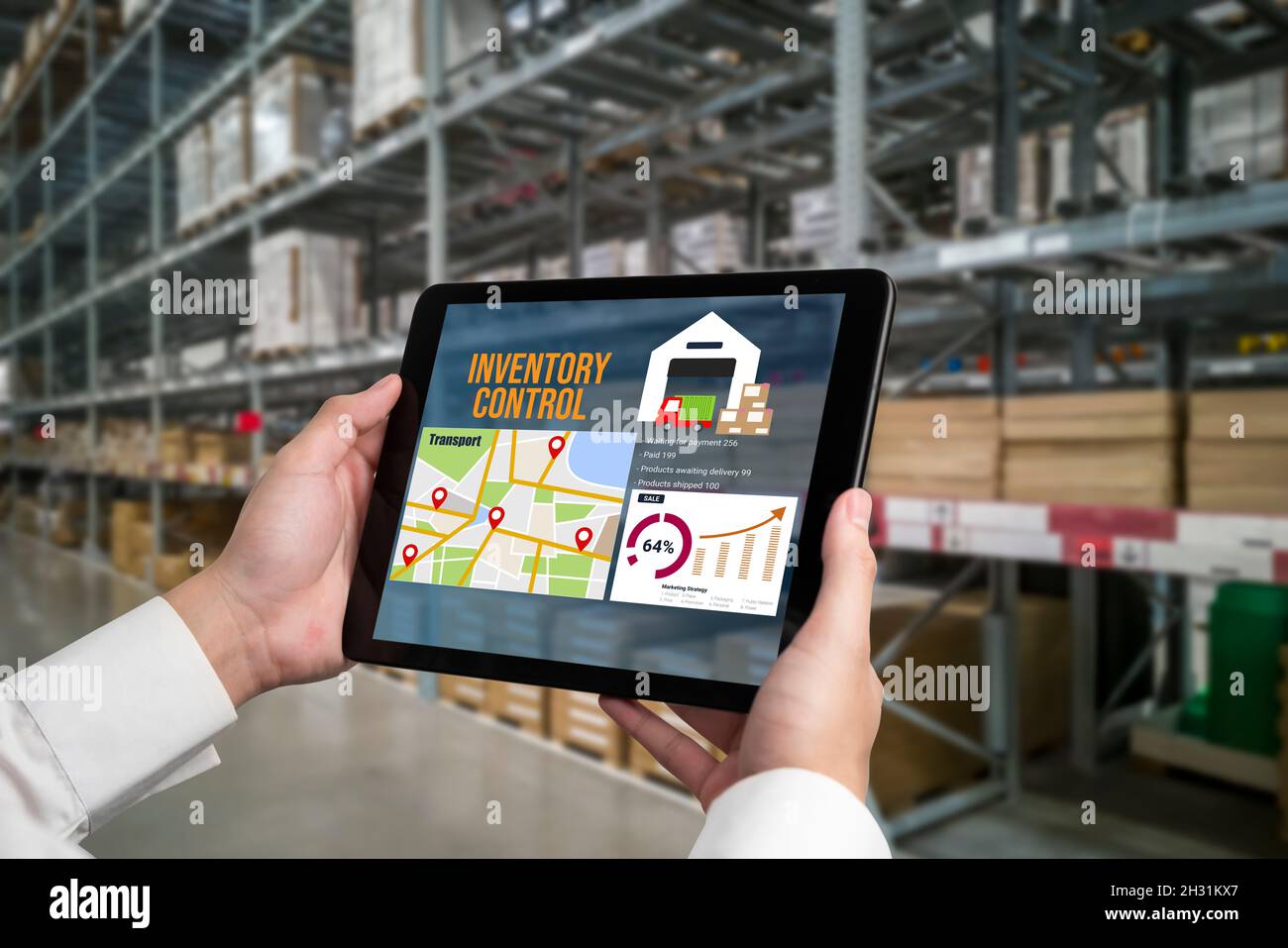 Warehouse management innovative software in computer for real time ...