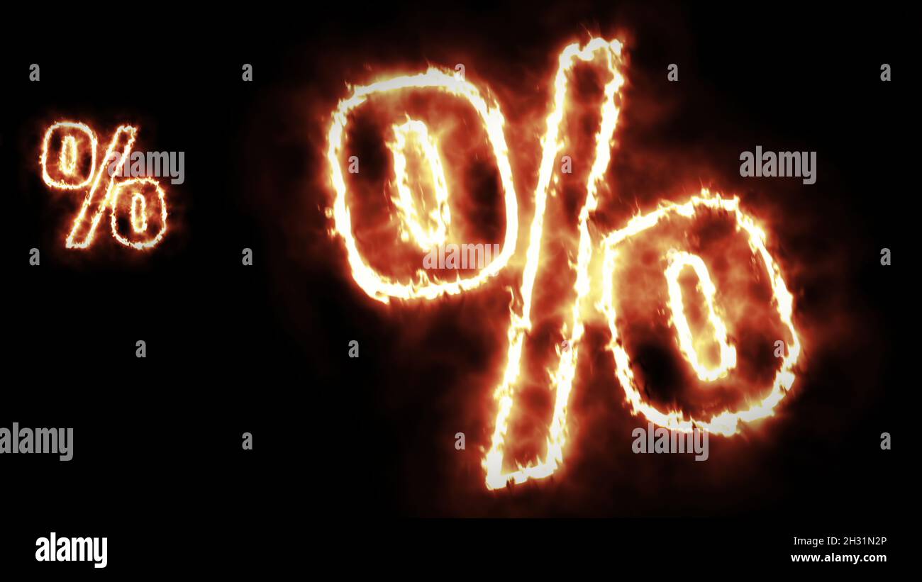 3d illustration - hot burning sign on black screen Stock Photo - Alamy