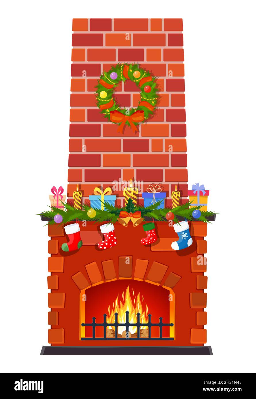 Cartoon Christmas Fireplace