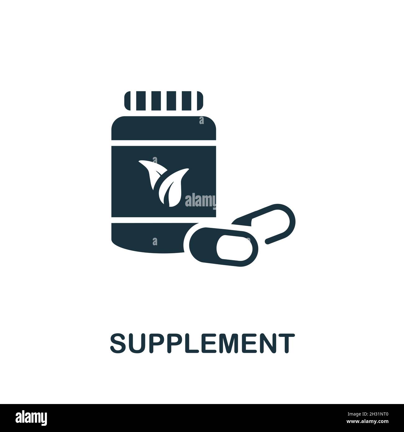 Supplement icon. Monochrome sign from gym collection. Creative ...