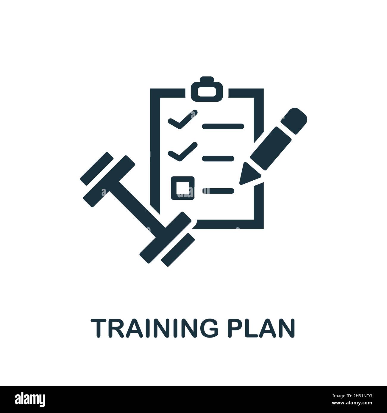 Training Plan icon. Monochrome sign from gym collection. Creative ...
