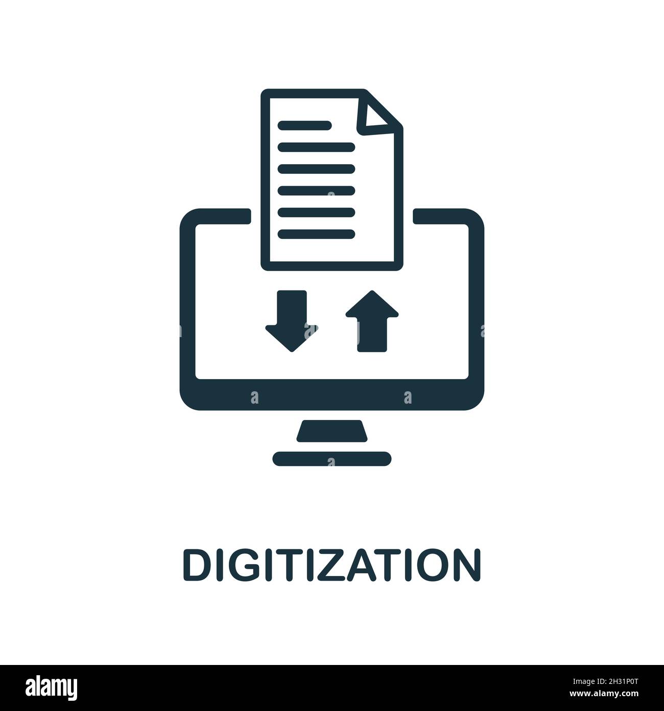 Digitization Icon Monochrome Sign From Industry 40 Collection Creative Digitization Icon