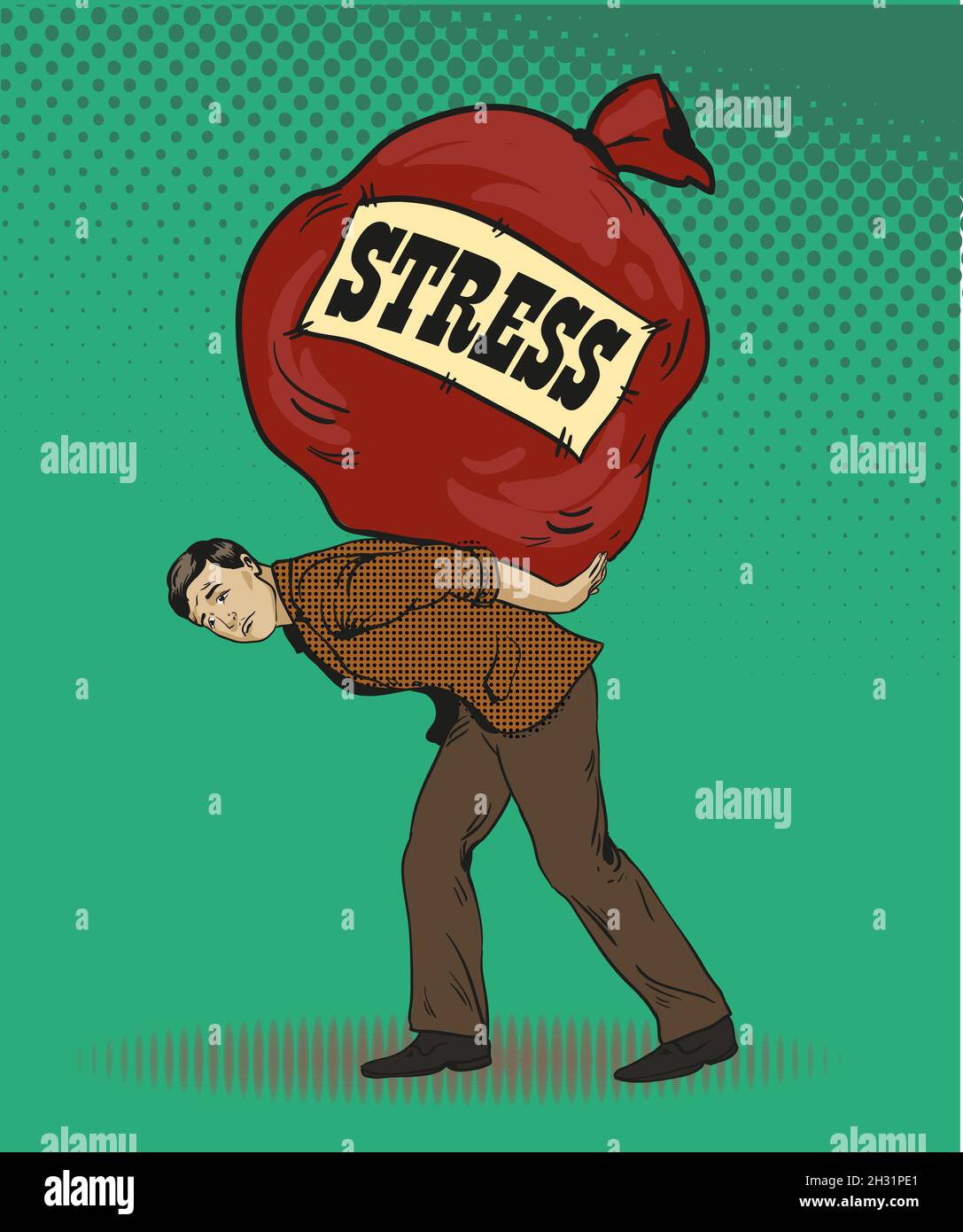 People in stress situations concept vector illustration pop art style ...