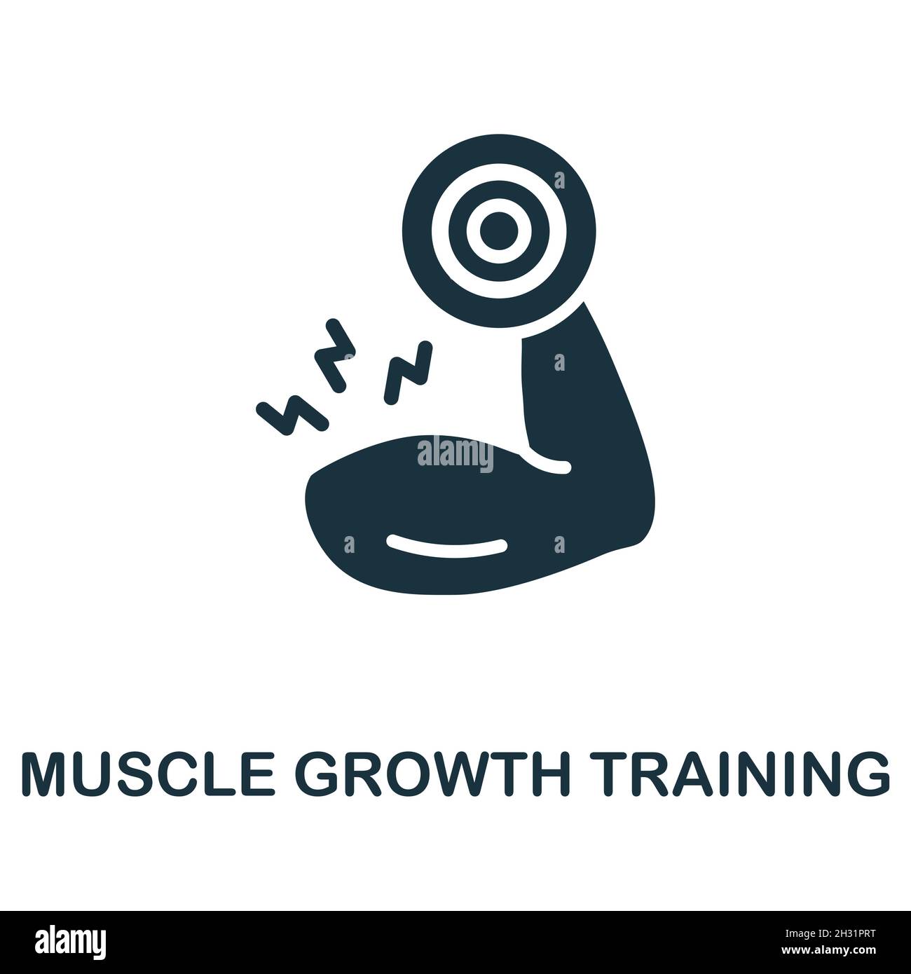 Muscle Growth Training icon. Monochrome sign from gym collection ...