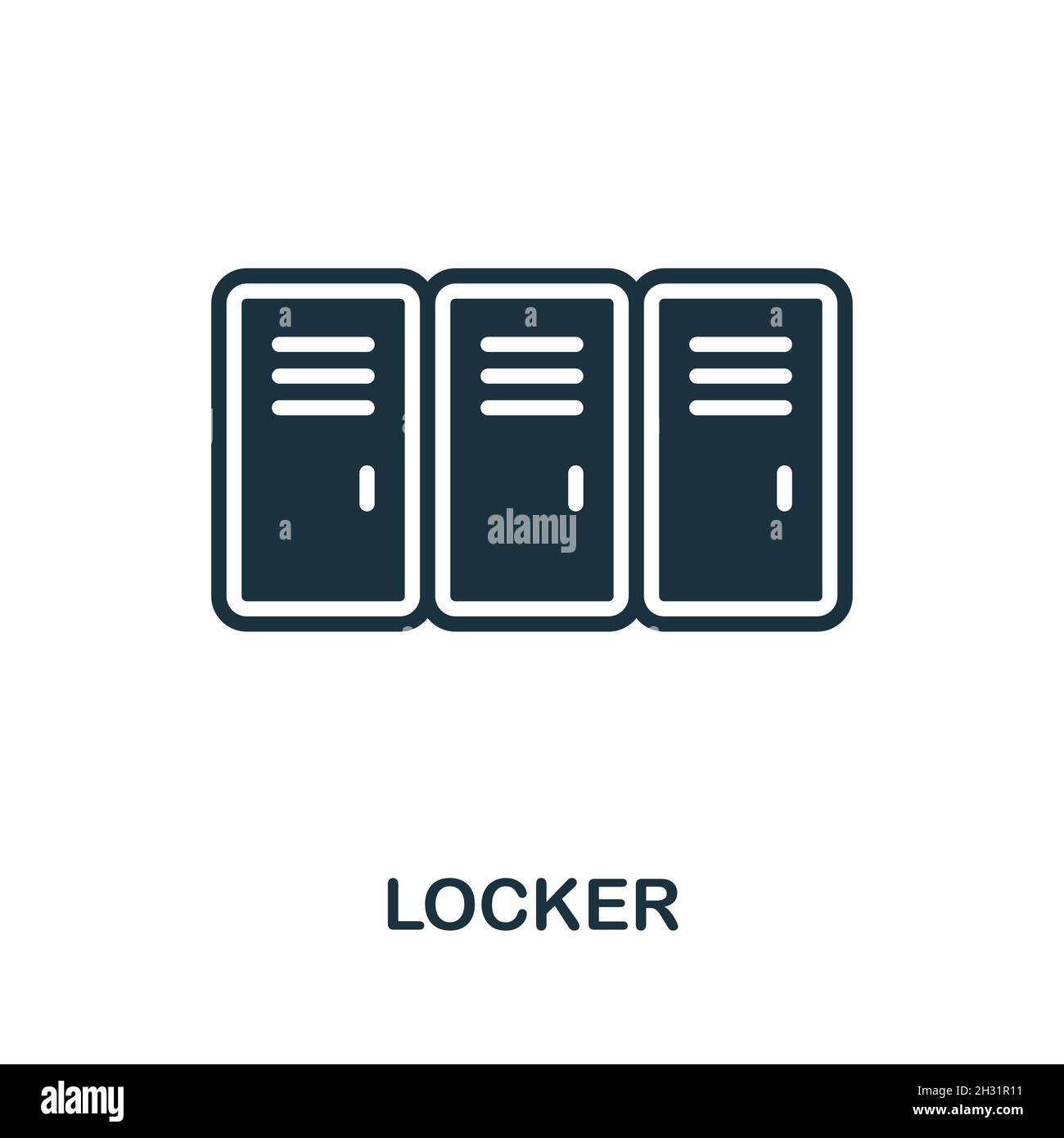 Locker icon. Monochrome sign from gym collection. Creative Locker icon ...